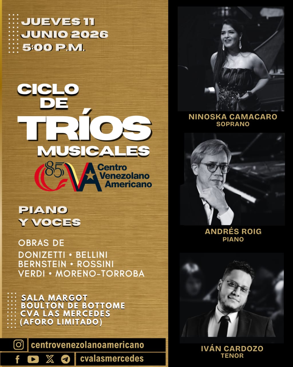 Ninoska Camacaro, Ivan Cardozo y Andrés Roig protagonizan concierto del ...
